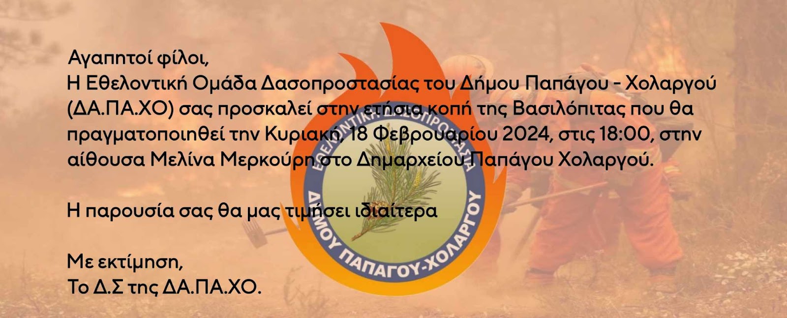 Εθελοντική ΔΑΠΑΧΟ: Πρόσκληση για την ετήσια κοπή της Βασιλόπιτας ...
